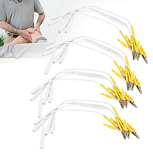 Electrode Cable, 20pcs / Bag Clip Electrode Wires Cable for Massage Machine Yellow