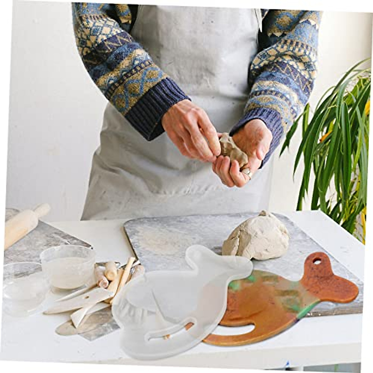 VILLCASE Silicone Mold Cup Mat Resin Jewelry Epoxy Molds Silicone Coaster Resin Candy Molds Animal Silicone Molds Round Tray Cup Holder Mold Cup Mat Mold Manual Mold White Dolphin Ocean