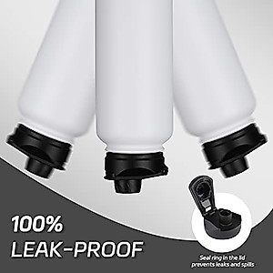 HASLE OUTFITTERS 40oz Stainless Steel Water Bottle, Vacuum Insulated Double Walled Leak Proof Sports Water Bottle with 2 Lids (Straw and Spout Lid) Thermo Mug Keep Cold and Hot(White,1)