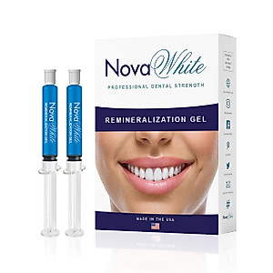 NovaWhite Remineralization Gel – (2) Extra Large Syringes, 2 Mouth Trays, Reduces Teeth Sensitivity, Strengthens Tooth Enamel, Sensitivity Treatment, Remineralizing & Desensitizing Sensitive Teeth