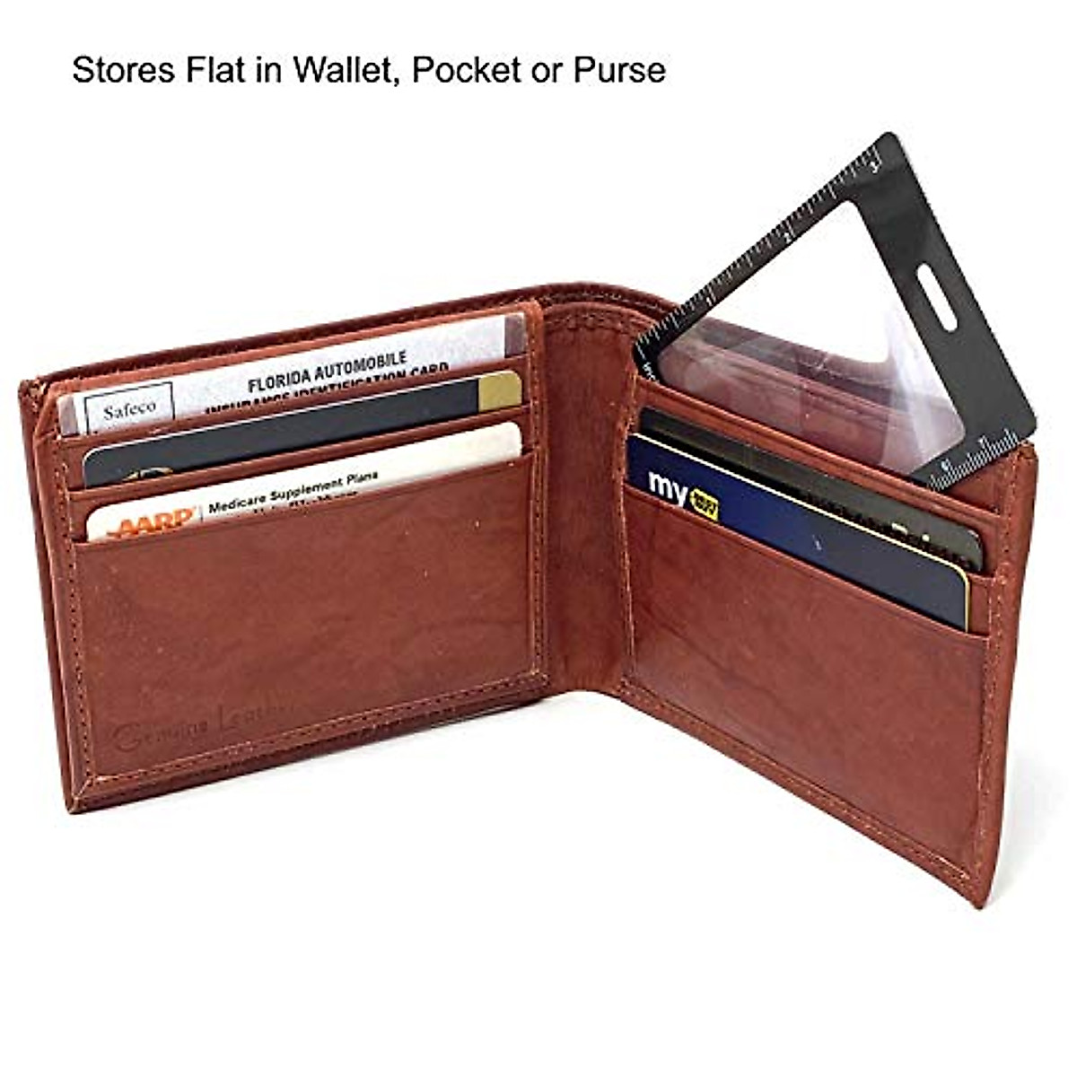 6 Credit Card Size 3X Magnifiers, Each Magnifier for Reading has 3X Fresnel Lens, Use as 3X Magnifying Glass, Pocket Magnifier, Reading Magnifier for Menus or can use as Accessory for ID Badge Holders