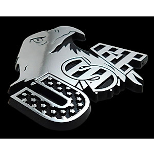 USA American Eagle Flag Black with Chrome Eagle Plastic car Emblem Decal 3"