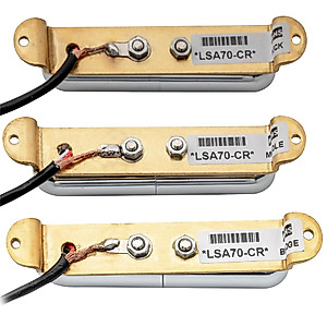 Artec Alnico 5 Guitar Lipstick Pickups Single Coil Neck Middle Bridge Pickups Set for Strat Style Electric Guitar, Chrome