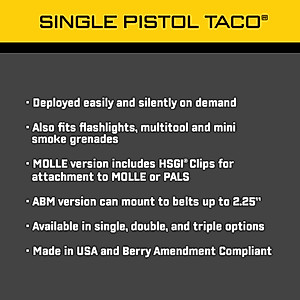High Speed Gear® - Pistol Taco® MOLLE Mag Pouch, Police Gear & Military Gear, Tactical Magazine Pouch for Professionals (Black)