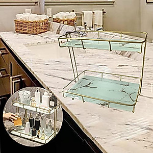 ＫＬＫＣＭＳ 2-Tier Standing Rack Cosmetic Organizer Holder Makeup Holder for Bathroom -