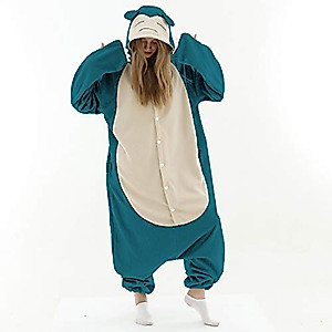 Sqlszt Animal Onesie Adult One Piece Cosplay Pajamas Costume for Women Men Halloween christmas L Green