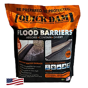 Quick Dam QD610-1 Water-Activated Flood Barrier-1 Pack, Black