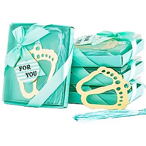 30PCS Baby Shower Bookmarks for Baby Shower Favors Bridal ShowerWedding Gifts Derations Souvenirs for Gues with Individual Gift Package, Blue
