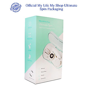 My Life My Shop Ultimate Spin Facial Cleansing Brush (Blue) Ultimate Skin Spa with 3 Interchangeable Face Brushes- Daily Cleansing, Exfoliating Brush, Silicone Brush &Protective Case