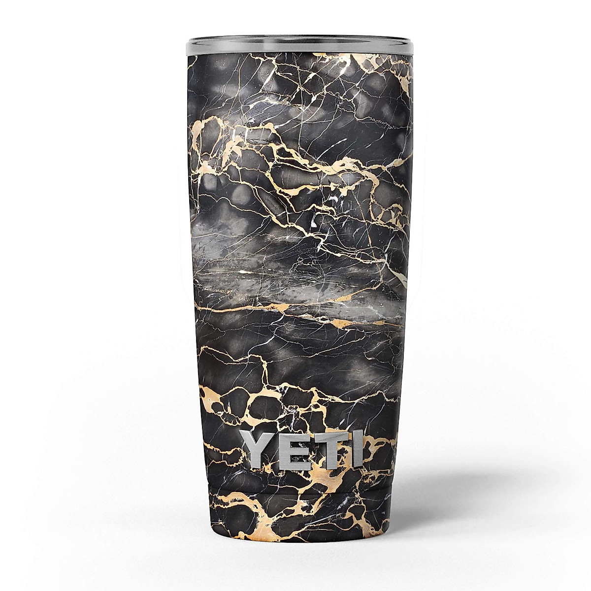 Design Skinz Black and Gold Marble Surface - Skin Decal Vinyl Wrap Kit Compatible with The Yeti Rambler Cooler Tumbler Cups