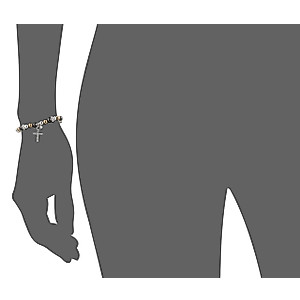 Nine West Women's Boxed Tritone Cross Stretch Bracelet, Size: 0