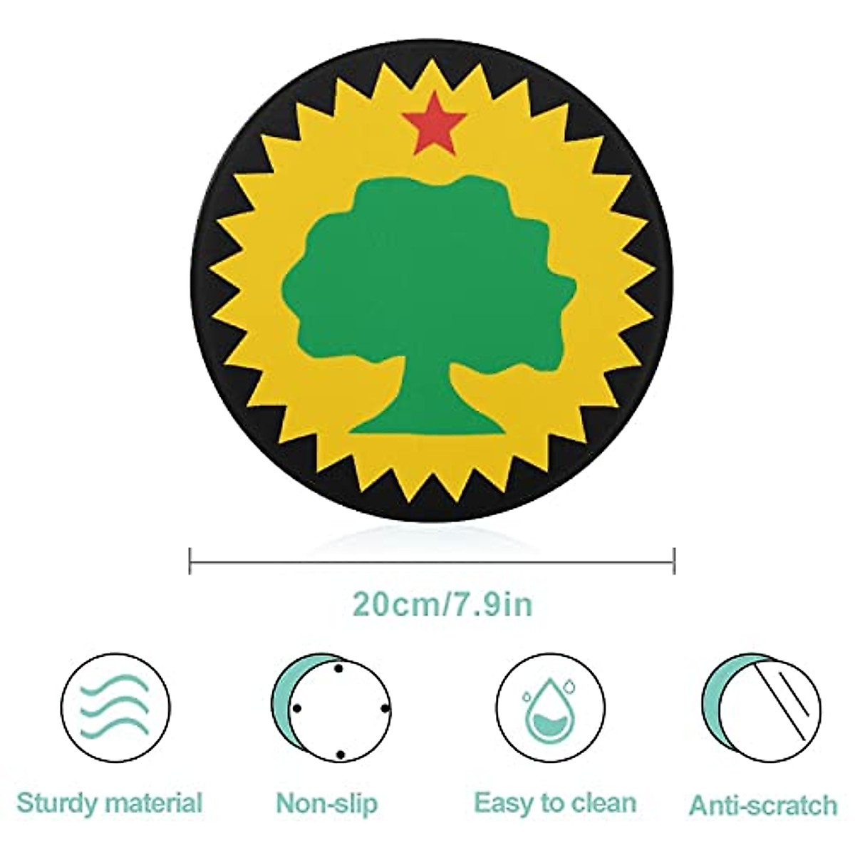 Flag of The Oromo Printed Round Cutting Board Glass Chopping Blocks Mats Food Tray for Home Kitchen Decoration