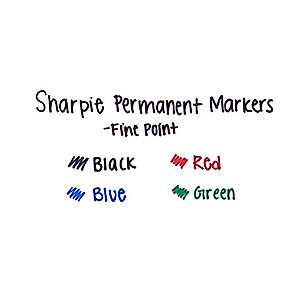 SHARPIE Permanent Markers, Fine Point, Assorted Colors, 5 Count