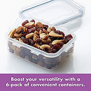 LOCK & LOCK - HPL806S6 Easy Essentials Food Storage Container/Bin Set - 11.8 Oz (Pack of 6), Clear