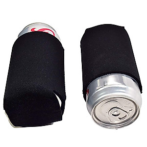 EYAKEG Blank Beer Can Cooler Sleeves (4-Pack) Bulk Sublimation Blanks for Vinyl Plain Collapsible Foam Can Sleeves Coolers for Soda Cans & Bottles Black