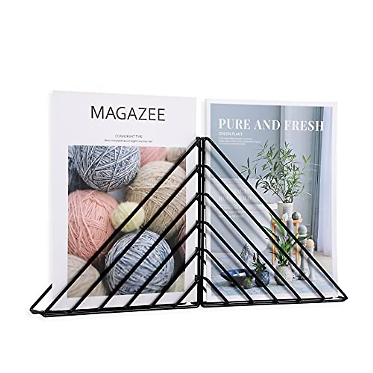 Tigcent Wall Book Shelves Floating Bookshelf Bookcases Magazine Holder, 2 Pack Metal Triangle Storage Book Display Shelf Magazine Rack Home Office Wall Organization