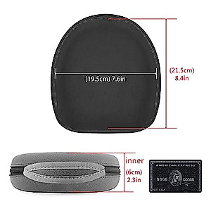 Geekria Shield Case Compatible with B&O BeoPlay HX, H95, H9, H9i, H8, H8i, H7, H6, H2 Headphones, Replacement Hard Shell Travel Carrying Bag with Cable Storage (Microfiber Grey)