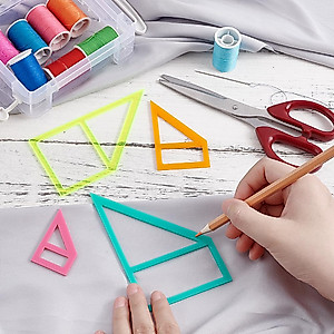 OLYCRAFT 9 Pcs Pet Bandana Sewing Template Set: Arch & Trapezoid Rulers - Acrylic Quilting Templates for DIY Craft Dog Bib Patterns