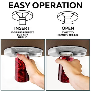 Under Cabinet Lid Jar Opener - for Weak Hands and Seniors With Arthritis - Heavy Duty, Allows to Easily Unscrew Any-Size Lid - Effortless Bottle & Can Opener for your Kitchen