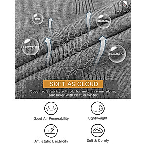 Arach&Cloz Womens Spring Tops 2025 Fashion Plus Size V Neck Long Sleeve Shirt Knitted Pullover Sweater Clothes Grey XL