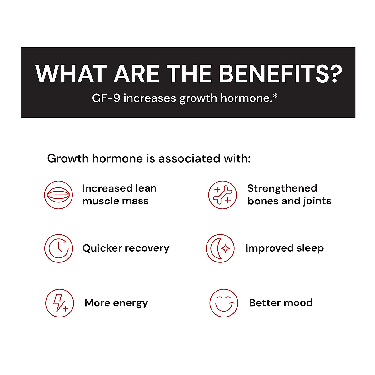 Novex Biotech GF-9 – HGH Boosting Supplement for Men - Workout Supplement for Men – Boost Growth Hormone Naturally, 120 Capsules (30-Day Supply)