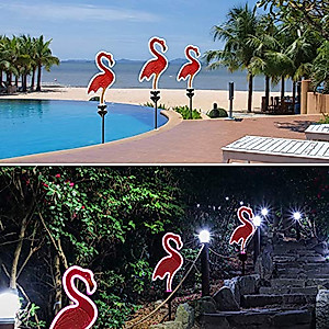 Solar Flamingo Pink Neon Light - 2Pack 42 inch Metal Garden Stake Lights, Flamingo Gifts for Women Path Lighting for Yard Lawn Patio Walkway Decor