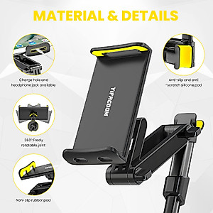 Yifacoom Tablet Holder for Car, Universal Headrest Tablet Mount, 360° Rotating iPad Tablet Car Mount for Back Seat Fits 4-12.9" iPad Pro 12.9/11/10.5/9.7, iPad Air Mini,Samsung Tab, Switch, Fire HD