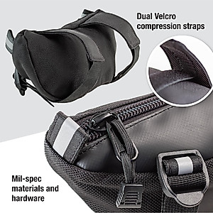 Giant Loop Zigzag Handlebar Bag, 1.5 Liter Black Windshield Pouch, Fits Any Motorbike, Dirt Bike & Snow Bike