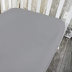 Nicesure Microfiber Fitted Crib Sheet - Soft and Breathable Toddler Sheets for 28 x 52in Fits Standard Crib and Toddler Mattress,2 Pack Set (Gray)
