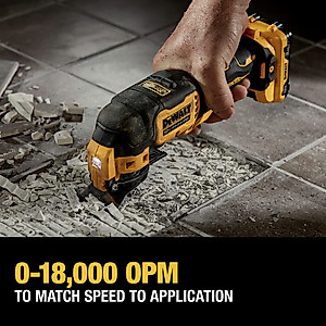 DEWALT XTREME 12V MAX Brushless Cordless Oscillating Tool Kit (DCS353G1) , Yellow