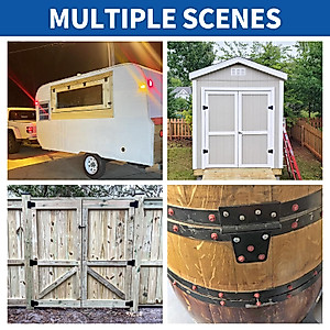 TamBee Black Gate Hinges Shed Hinges Heavy Duty Gate Hinges for Wooden Fences Barn Door Hinges for Wood Outdoor 3.5inch with Screws (Pack of 4)