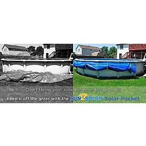 Solar Pocket® Cover Holder by Sun2Solar® | Keep Solar Blankets Off The Ground | Easy Storage and Retrieval | 5-Piece Aluminum U-Shaped Tube Set | Designed for Steel-Wall Above-Ground Swimming Pools