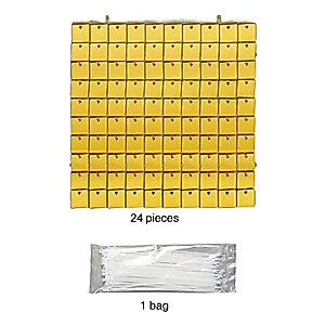 24 Panels Shimmer Wall Backdrop, UNIIDECO 24 Pieces Fiesta Decoration Large Sequin Wall Panels, Birthday Baby Shower Wedding Event Party Decor Shine Curtains, Advertising Signs Home Decor (Gold)