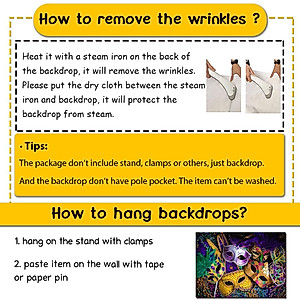 Vinyl 8X6FT Purple Green Gold Beads Masquerade Party Photography Backdrop for Carnival Fiesta Mardi Gras Dance Photo Background Supplies Children Birthday Photo Booths Props Decorations