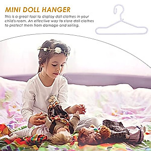 VICASKY Mini Doll Hanger 50pcs Mini Doll Clothes Hanger White Tiny Clothing Dress Gown Hanger Miniature Clothes Hanger Hanging Dress Closet Accessories 4X2. 2CM White Little Hangers