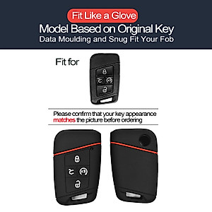 INFIPAR 2pcs Compatible with Volkswagen VW Jetta Atlas Passat Tiguan Arteon Taos Golf Alltrack Black Key Fob Cover Case Key Chain Protector Keyless Remote Shell