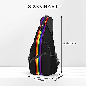 MANQINF LGBT Pride Flag Sling Backpack,Casual Crossbody Shoulder Backpack Adjustable Sling Bag Chest Daypack for Men Women