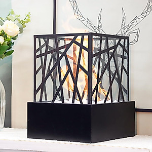 NEWIMAGE Tabletop Fire Pit, Fire Bowl 11.5" H Portable Tabletop Fireplace Clean Burning Bio Ethanol Ventless Fireplace for Indoor Outdoor Patio Parties Events