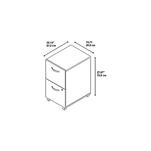 Bush Business Furniture Series C 2 Drawer Mobile File Cabinet in Mocha Cherry - Assembled