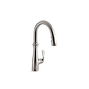 KOHLER Bellera Pull Down Kitchen Faucet, Kitchen Sink Faucet with Pull Down Sprayer, 3-Spray Faucet, Vibrant Stainless, K-560-VS