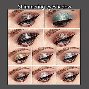 BestLand 10 Colors Liquid Glitter Eyeshadow Set, Metallic Glitter Shimmer Naked Smokey Eye Looks Waterproof Long Lasting Quick-Drying Sparkling Eye Shadow Christmas Makeup Kits
