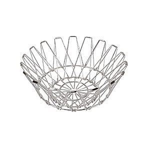 G&D GD Fruit Basket Stainless Steel Wire Fruit Bowl Vegetables Kitchen Utensil Holder Fruit Bowl Foldable Vegetable Tray Deformable Wire Fruit Basket and Serving Multipurpose for kitchen Living room