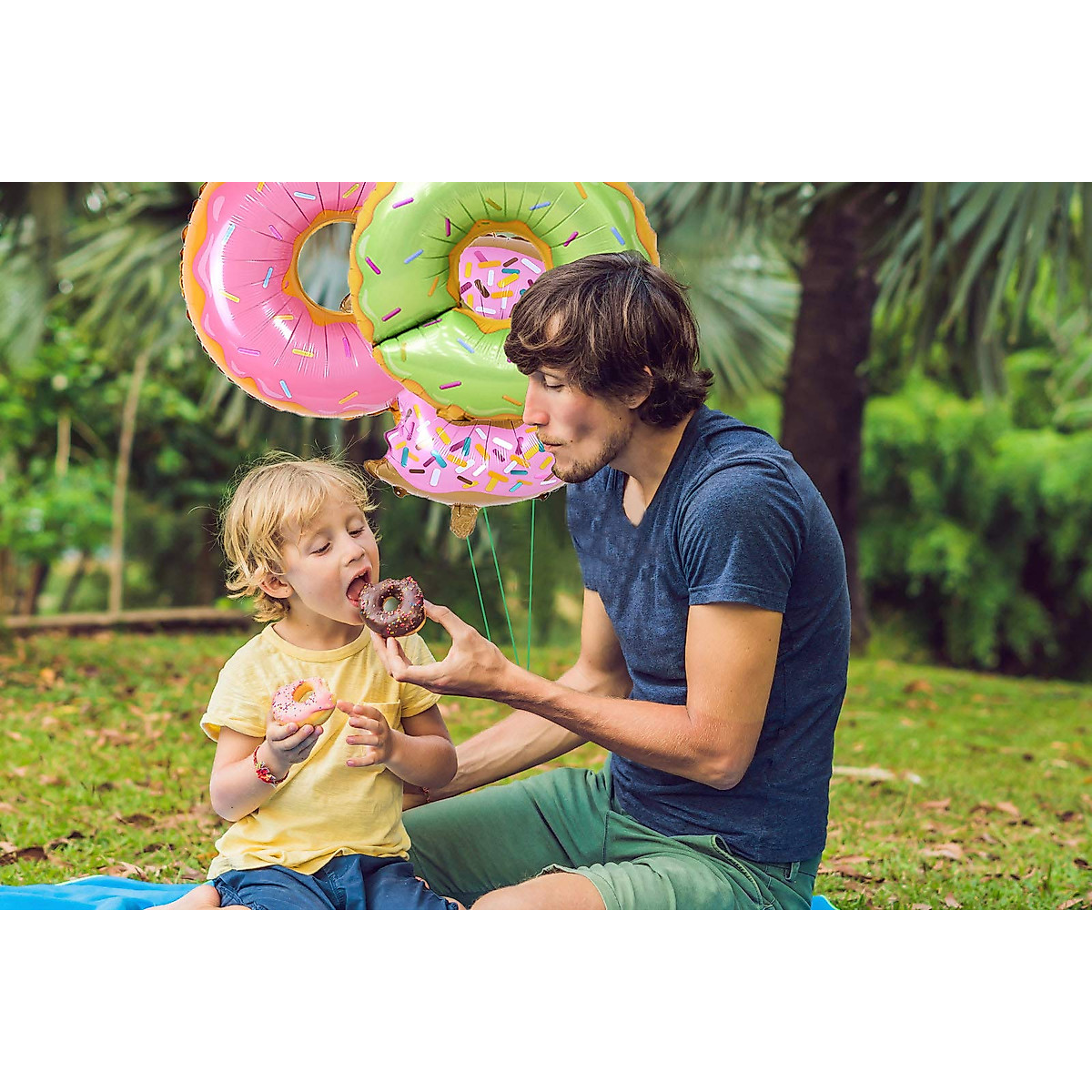 6PCS Big Donut Foil Balloons Large Mylar Doughnut Balloons for Birthday Party Wedding Decoration Baby Shower Donut Time