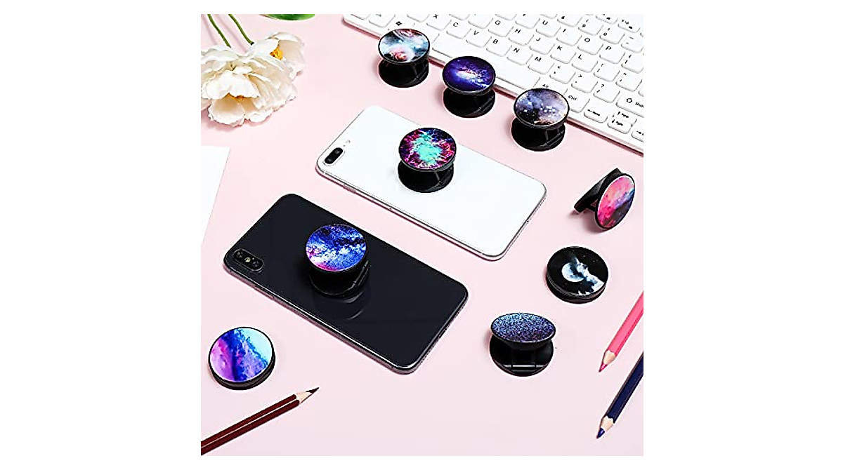9 Pieces Colorful Cell Phone Grip Holders for Secure Smartphone Use