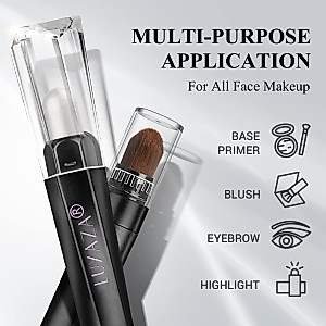 LUXAZA Cream Single Eyeshadow Stick with Blending Brush, Hypoallergenic Eye Shadow Stick Makeup, Pro Waterproof & Long Lasting Eye Brightener Stick, Shimmer Eyeshadow Pencil Crayon Shimmer #56