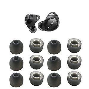 Replacement 6 Pair Medium Size Eartips for Soundcore by Anker Life A1 True Wireless Earbuds