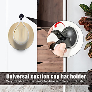 Yumfugu 1 PC Car Cowboy Hat Mounts with 35.4In Rope, 2.6In Plastic Automotive Dash Hat Rack Suction Cup Hook, Universal Vehicle Hat Holder Accessories for Cars Trucks SUVs Home Doors (Gray)