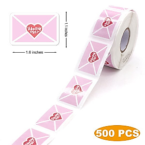 Muminglong 1.5 Inch Happy Post Sticker,Mail Sticker,Thank You Sticker, Small Business, Handmade Sticker,Packaging Sticker, 500 PCS