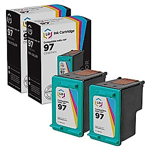 LD Products Remanufactured Compatible Replacements for HP 97 Ink Cartridges HY (2 Pack -Tricolor) for use in OfficeJet, DesignJet, Photo Smart and DeskJet