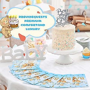 100 Pcs We Can Bearly Wait Baby Shower Napkins, Baby Shower Decorations for Boy, Bear Favors Napkins Cocktail Dessert Disposable Napkin Paper for Boy or Girl Gender Reveal Party Supplies (Blue Gold)
